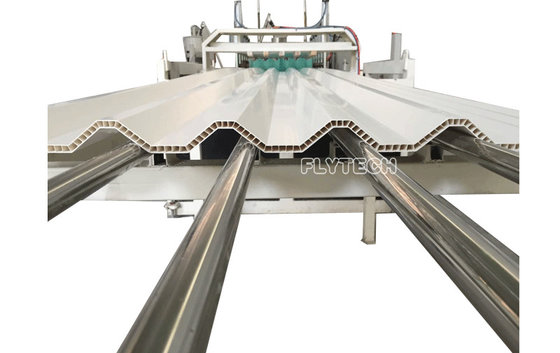 China HOLLOW PVC CORRUGATED ROOF SHEET MAKING MACHINE / ROOF TILE EQUIPMENT / PVC SHEET EXTRUDER supplier